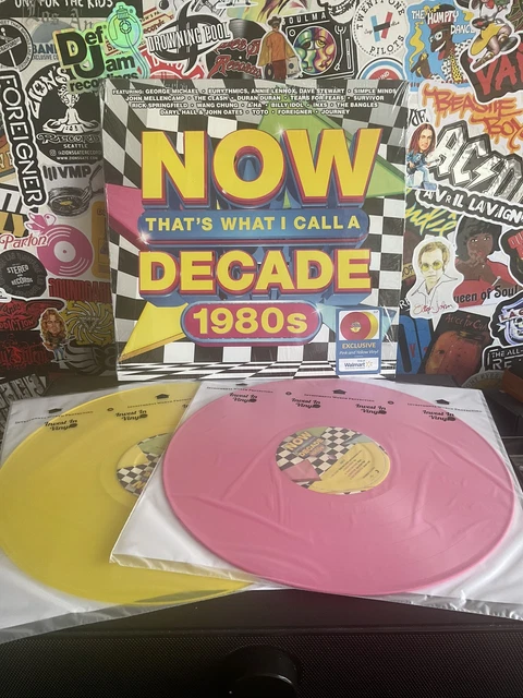 NOW THAT’S WHAT I CALL A DECADE 1980s 2LP VG+ PINK/YELLOW VINYL Shrink ...