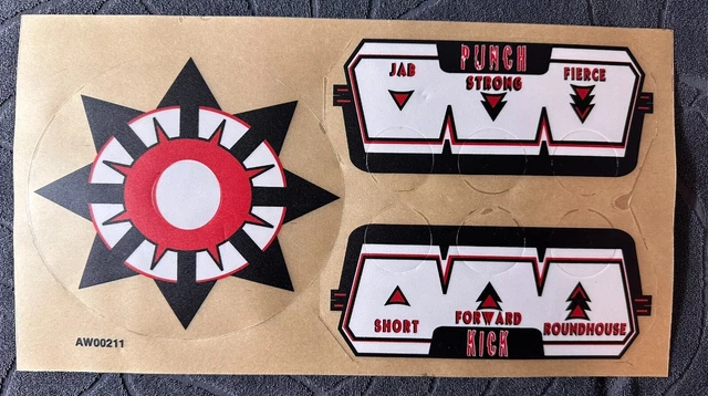 STREET FIGHTER 2 Alpha Button Label Joystick & Character Control Vinyl ...