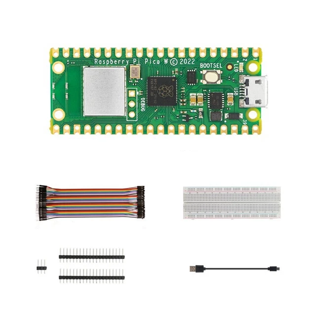 RASPBERRY PI PICO W Kit RP2040 Module Board Pin Header USB Cable ...