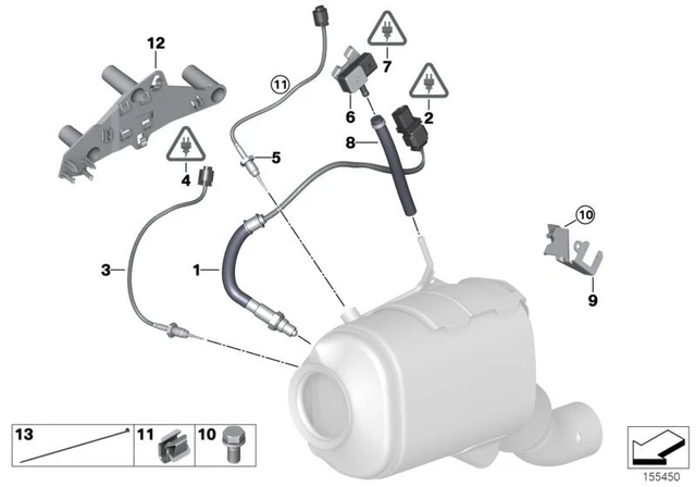 BMW GENUINE DIESEL Particulate Filter DPF Pressure Sensor Spare ...