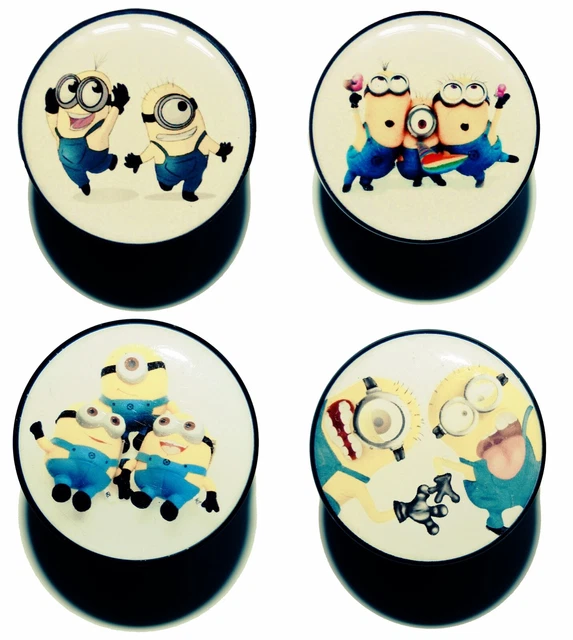 MINIONS DESPICABLE ME Plug Logo Character Tunnel Acrylic Screw Fit Ear ...
