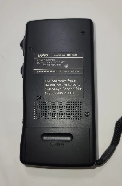 SANYO MINI TALK book TRC 3680 MicroCassette Voice Recorder $25.00 - PicClick CA