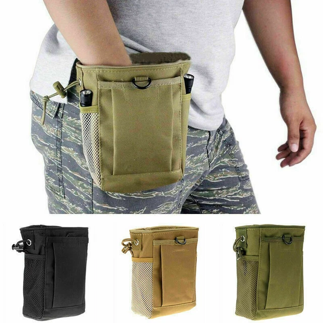 MILITARY TACTICAL MOLLE Foldable Magazine Mag Drop Dump Pouch Belt Ammo ...
