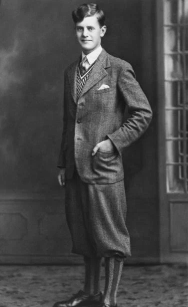YOUNG MAN WEARING a tweed suit with plus fours circa 1925 - 1925 Old ...
