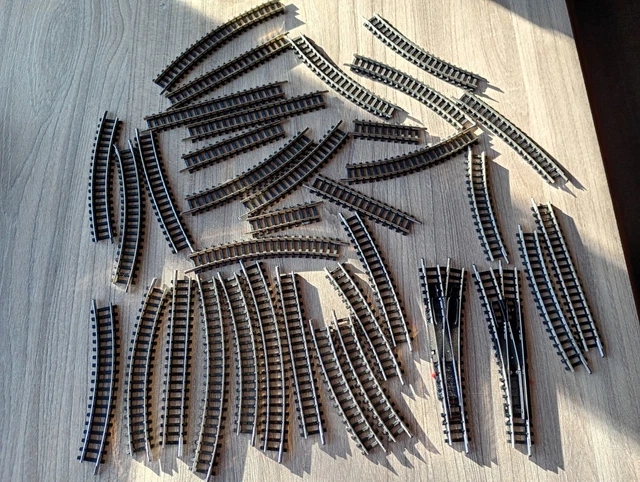 JOB LOT OF Minitrix N Gauge Nickel Silver Track And Two Points 36 piece ...