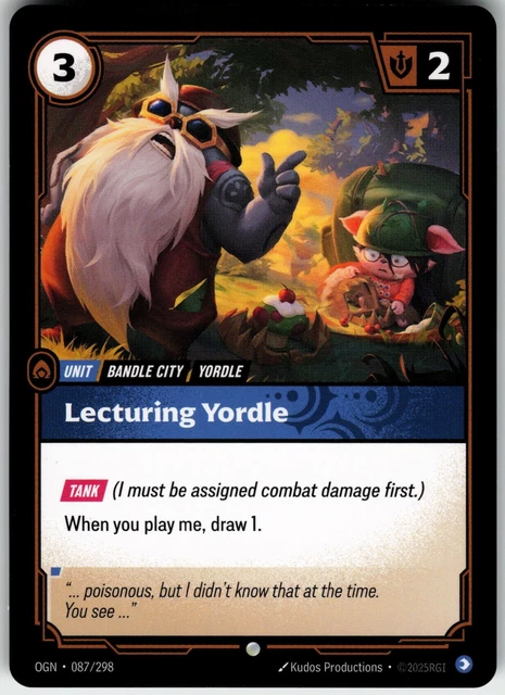 LECTURING YORDLE OGN-087 Ogn Origin Riftbound Common 2025 Lp $2.00 ...