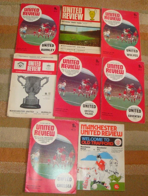 COLLECTION OF 8 Manchester United Programs 1969-1977 vg £0.99 - PicClick UK