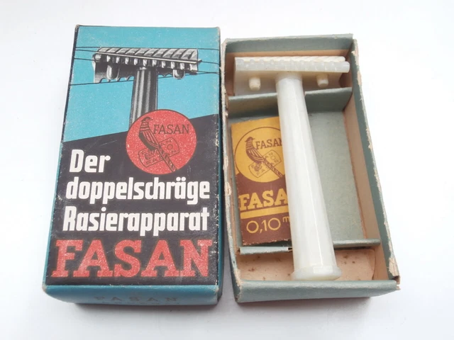 FASAN RASIERER SCHRÄGSCHNITT Solingen Slant incl.head DE cream Razor ...