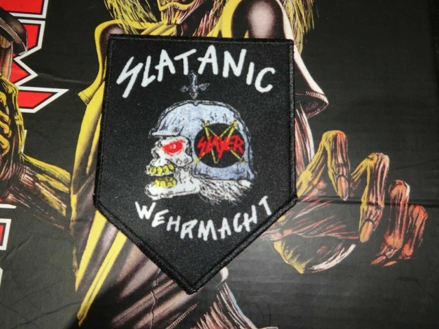 SLAYER PATCH SHIELD Thrash Metal Battle Jacket 666 Slatanic Exodus ...