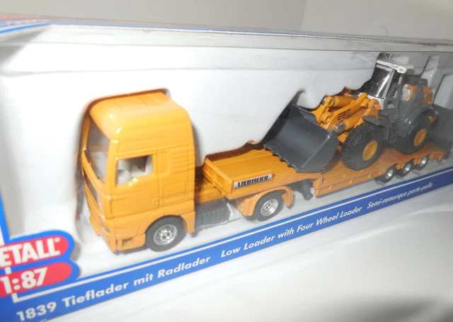 SIKU 1839 TIEFLADER mit Radlader Liebherr 1:87 in OVP unbespielt EUR 19 ...