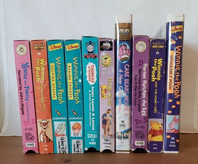 KIDS VHS MOVIE Lot Cartoons Winnie the Pooh Thomas Care Bears 80s 90s ...