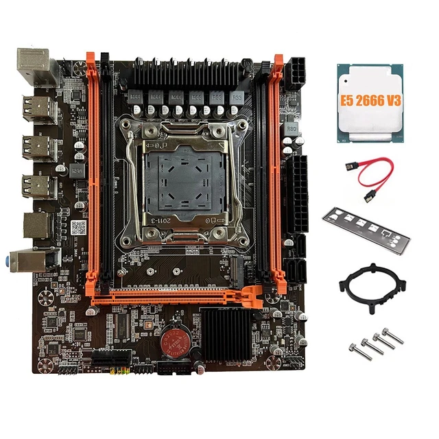 X99E MOTHERBOARD+E5 2666 V3 CPU Dual Channel Supports 4XDDR4 RECC PCIE ...