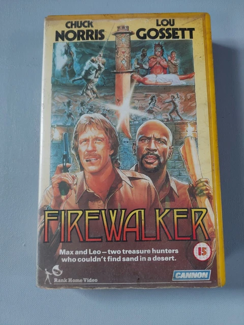 FIREWALKER VHS RARE Ex Rental Big Box Video Chuck Norris ACTION CANNON ...