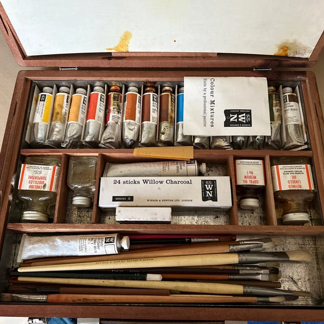 VINTAGE 1950S/60S ART Storage Case With Unused Paints & Materials ...