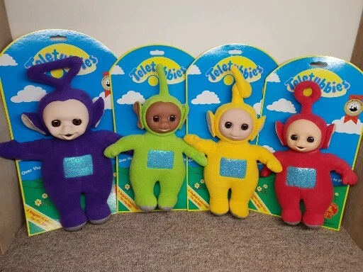 ORIGINAL 1996 TELETUBBIES SET X4 Golden Bear Plush Toys Open/ Close ...