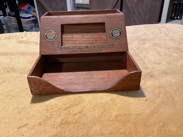 PORTE-CARTE EN BOIS papier vintage Munising Bond Munising, Michigan ...