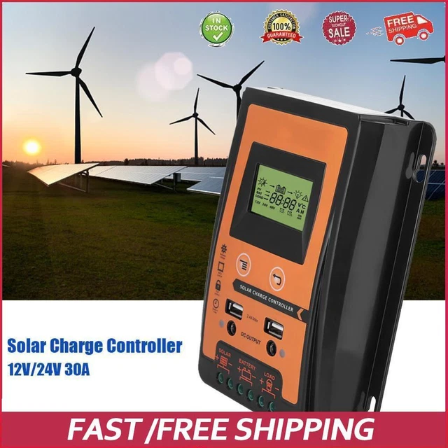 30 AMP MPPT Solar Charge Controller Solar PV Regulator Dual USB Output ...