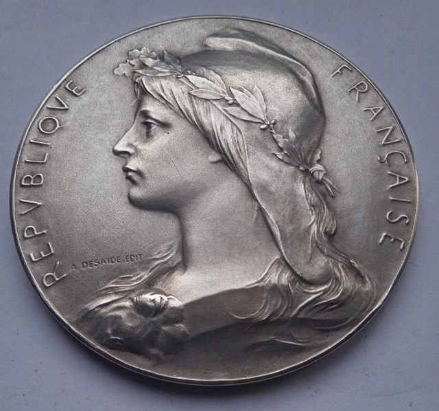 FRENCH MARIANNE SILVER PLATED BRONZE MEDAL by ROTY / 60mm 86gr £36.11 ...
