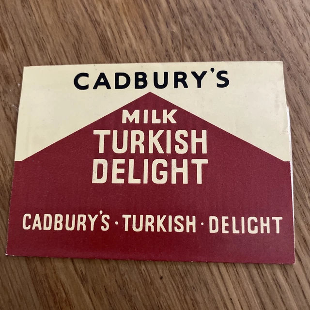 VINTAGE CADBURYS MILK Turkish Delight Chocolate Bar Wrapper Early 1950s ...