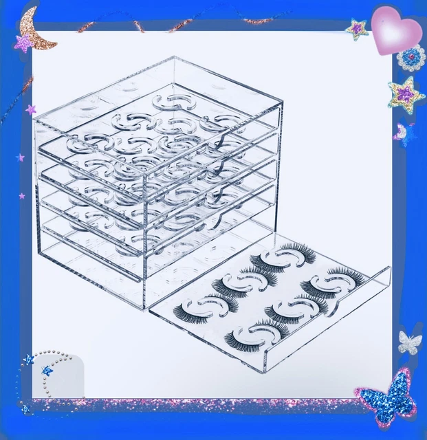 ACRYLIC EYELASH ORGANIZER CASE CLEAR DISPLAY BOX 30 Pairs MAKEUP ...