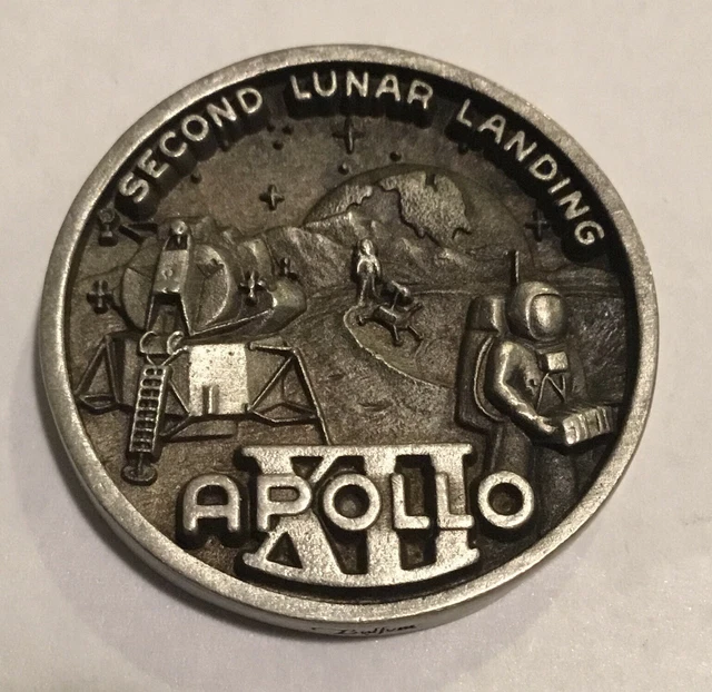 APOLLO 12 SECOND Lunar Landing Balfour Coin Medal NASA Space £19.46 ...