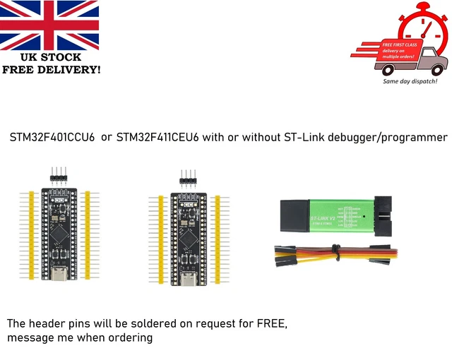 STM32F401 OR STM32F411 Development Board Black Pill with or without ST ...