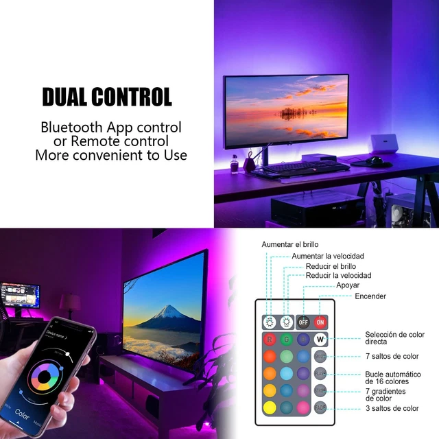 MEXLLEX TV LED Lights, 4M Backlight for 50''-70'' TV, Music 4m ...