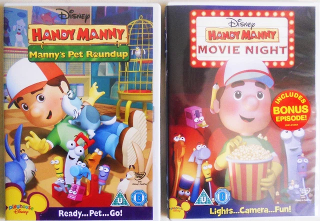 HANDY MANNY 2 DVDs Movie Night / Manny's Pet Roundup Disney Playhouse ...