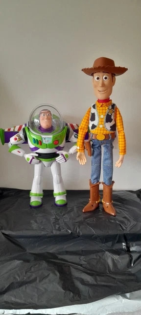 TOY STORY INTERACTIVE Buzz Lightyear Woody Drop Down Action Self Moving ...