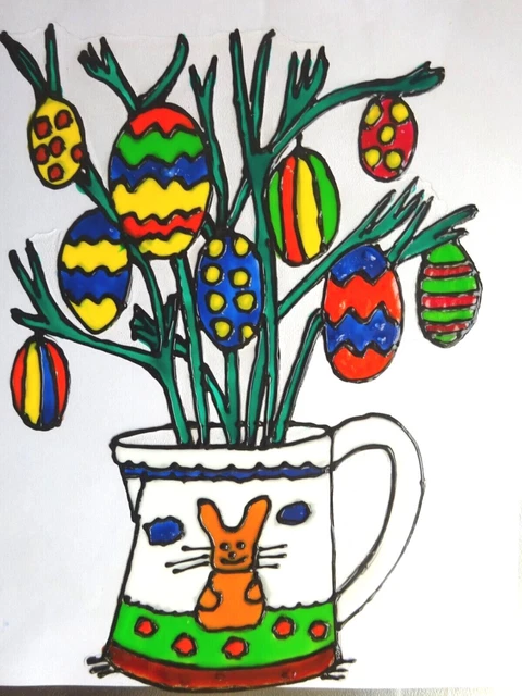 GABIS WINDOW COLOR Bild Deko Frühling Ostern - Türkranz & Ostereier ...