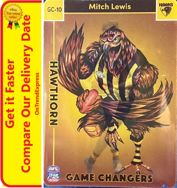 2023 AFL TEAMCOACH Game Changers Card Hawthorn Hawks Mitch Lewis Mascot ...