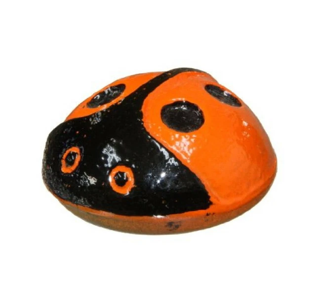 LADYBIRD PAPERWEIGHT JAPANESE Nanbu Cast Iron Bunchin Calligraphy Made ...