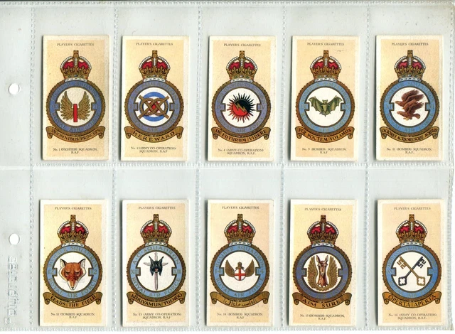 RAF BADGES (WITHOUT Motto) 1937 Players Cigarette Cards - Full Set of ...