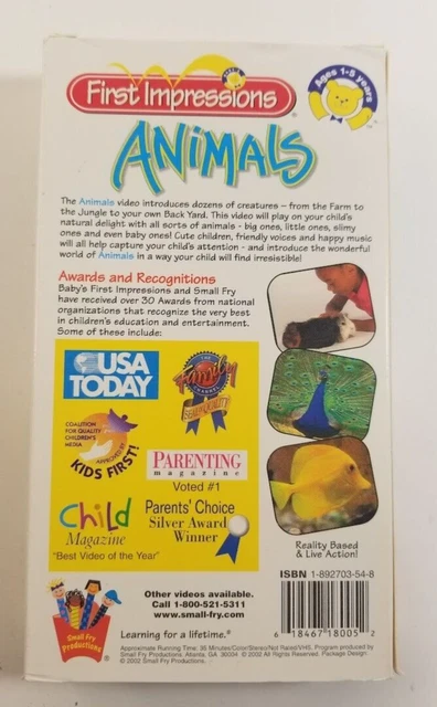 FIRST IMPRESSIONS - Vol. 5: Animals (VHS, 2003) Ages 1-5 Years $13.99 ...