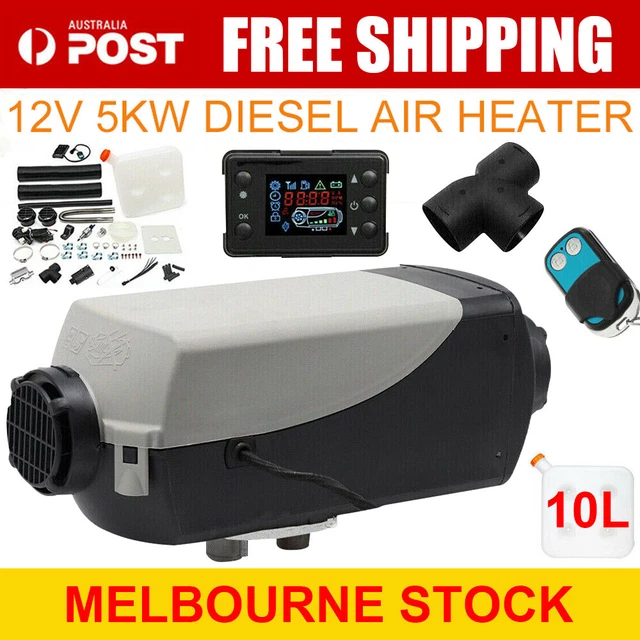 DIESEL AIR HEATER 12V 5KW Tank Remote Control Thermostat Caravan ...