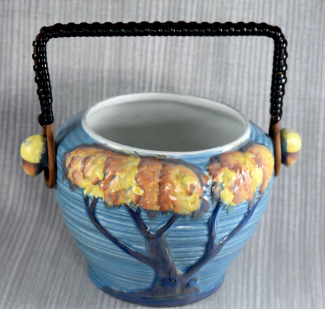 VINTAGE ART DECO CARLTON WARE BLUE NIGHT OAK BISCUIT BARREL c1935 $29. ...