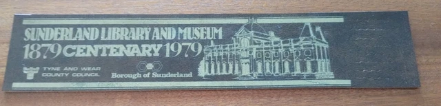 SUNDERLAND LIBRARY & Museum 📚 Centenary 1979 Vintage Plastic Bookmark ...