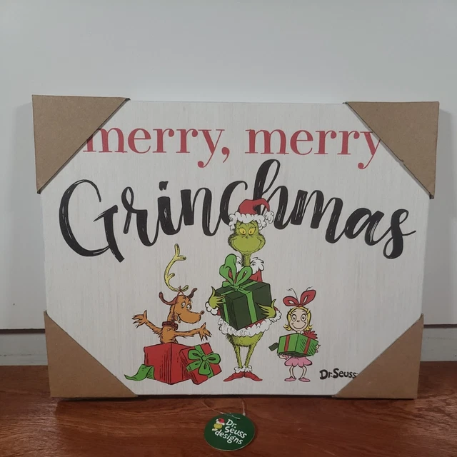 Dr Seuss The Grinch Merry Merry Grinchmas Wooden Sign Decor Easel Max Cindy Lou Eur 1797
