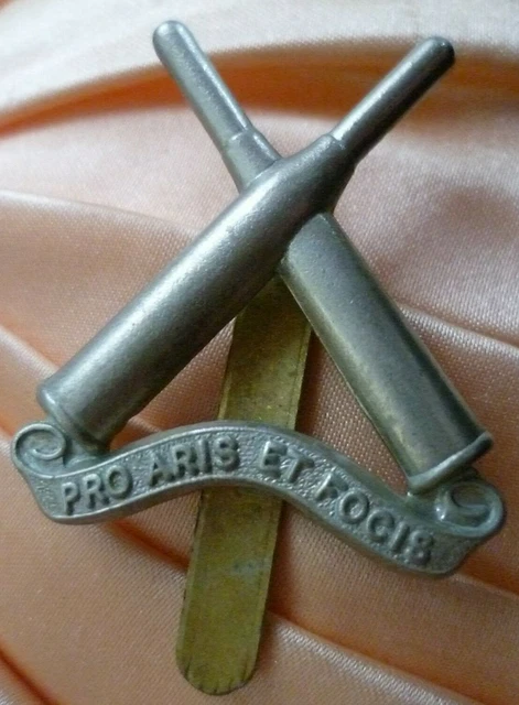 EXETER VOLUNTEER REGIMENT Cap Badge Pro Aris et Focis WM Slider ANTIQUE ...