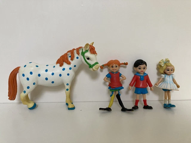 PIPPI LONGSTOCKING PLASTIC Set of 4 Figures Pippi, Tommy, Annika ...