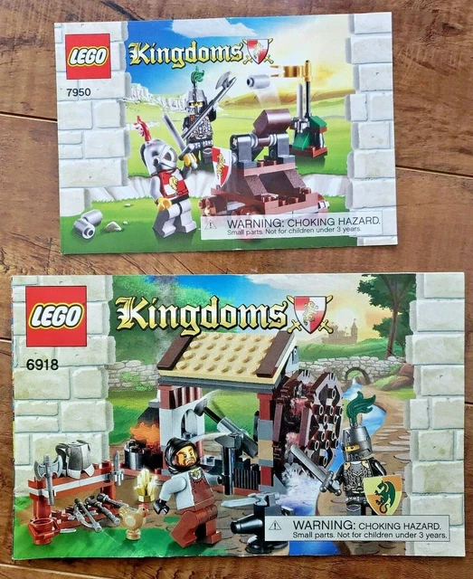 KINGDOMS LEGO 7950 Knight's Showdown + 6918 Blacksmith Attack MANUALS ...