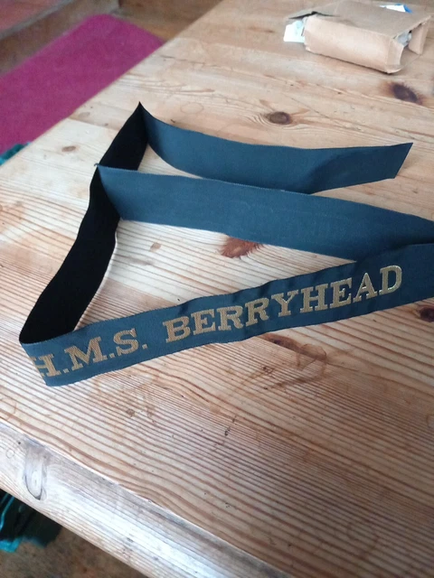 ROYAL NAVY CAP Tally - HMS BERRYHEAD - Maintenance Ship £2.22 - PicClick UK