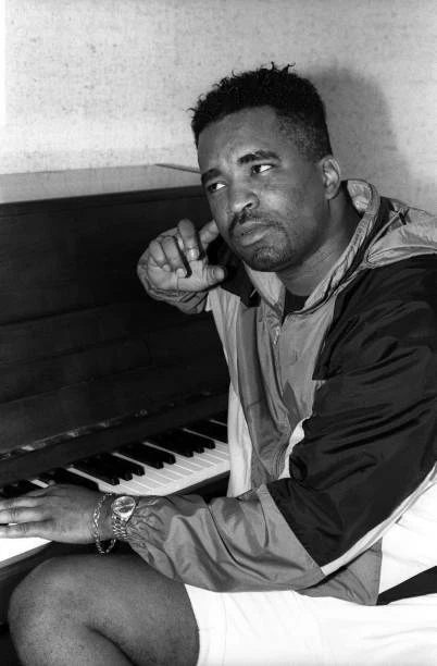 RAPPER, PRODUCER AND DJ Marley Marl plays a Yamaha piano when he - Old ...