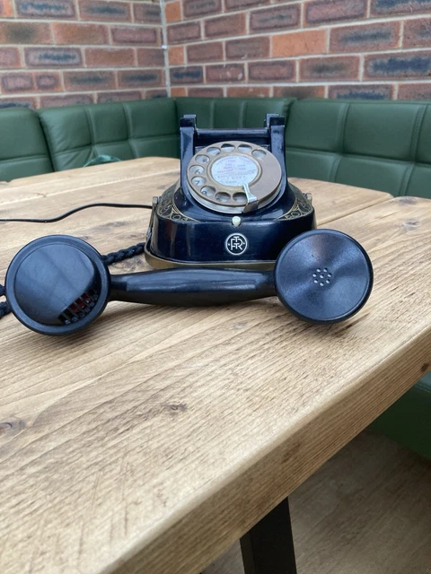VINTAGE BLACK BELGIAN FTR Bell Metal & Bakelite Telephone Model RTT 56 ...