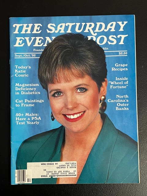 THE SATURDAY EVENING Post Magazine Katie Couric September October 1992 ...