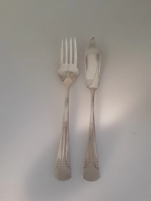 WMF FISCHBESTECK, ALBERT Mayer, "Würfelmuster", Straussenmarke ...