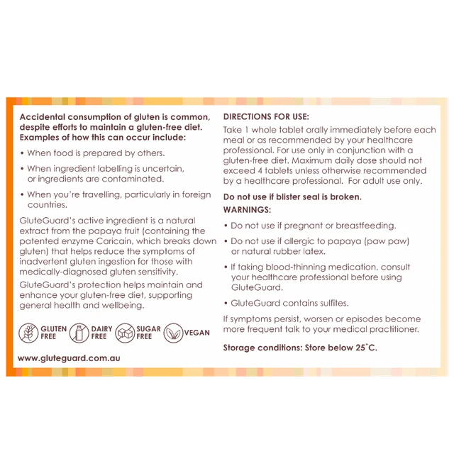 GLUTEGUARD 30 ENTERIC Coated Tablets Gluten Ingestion Sensitivity Glute ...