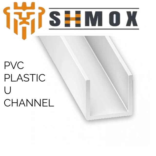 WHITE PVC SQUARE U Profile Strip-Plastic Channel Edging- 1M 2M ...