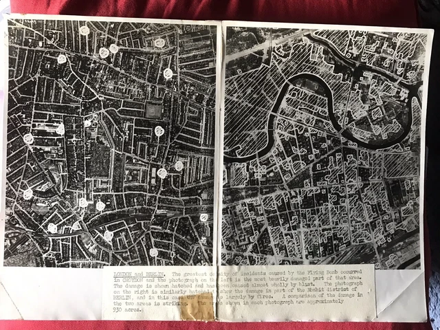 ORIGINAL RAF WW2 Bomber Command Target Recon Photos Berlin, Croydon V-1 ...