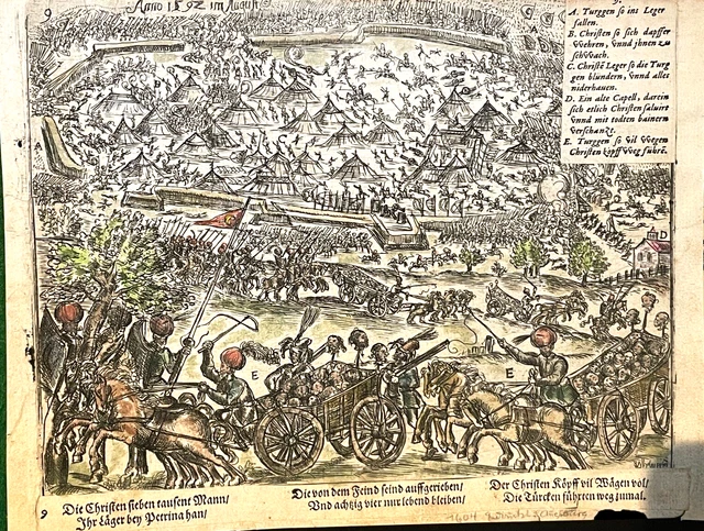 ANTIKER KUPFERSTICH SCHLACHT mit Österreich und Türken 1592 Bihaz EUR 125,00 - PicClick DE